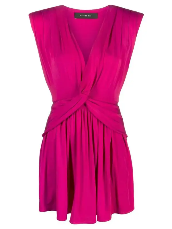 Federica Tosi Knot-detail V-neck Dress - Pink