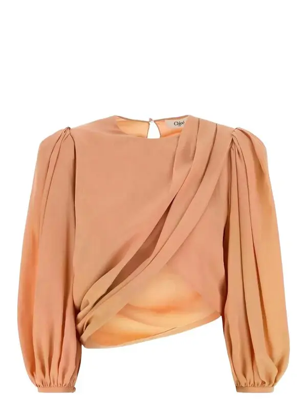 Chloé Draped-detail Blouse - Orange