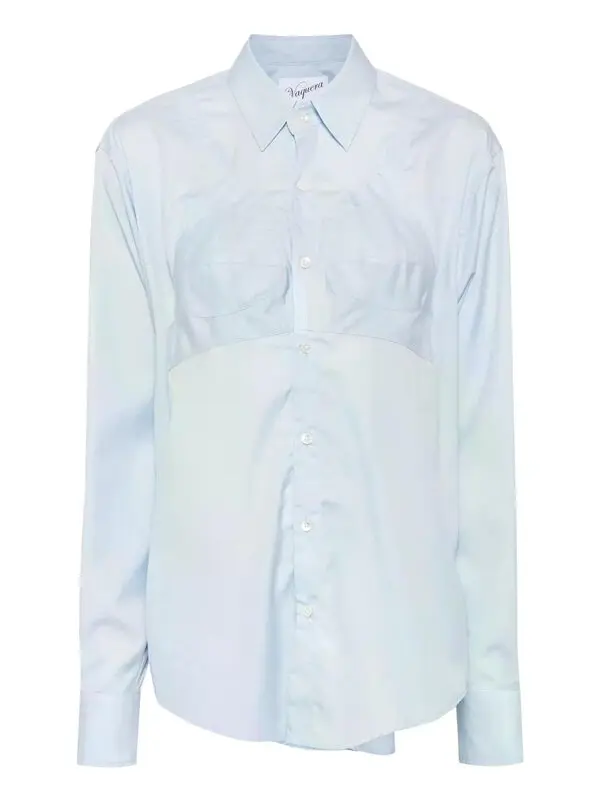 Vaquera Bra-detail Cotton Shirt - Blue