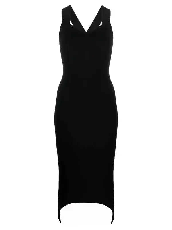 PATOU Sweetheart-neck Midi Dress - Black