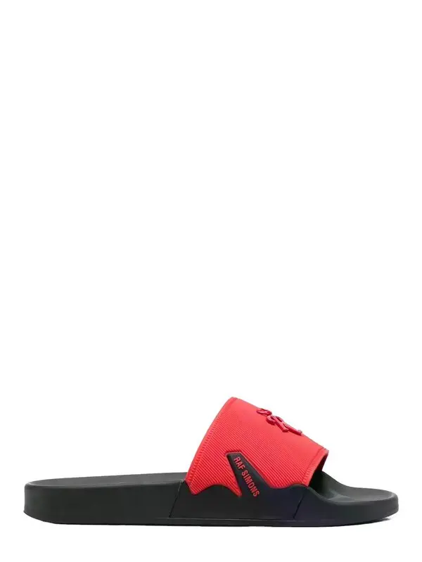 Raf Simons Embossed-logo Slides - Red