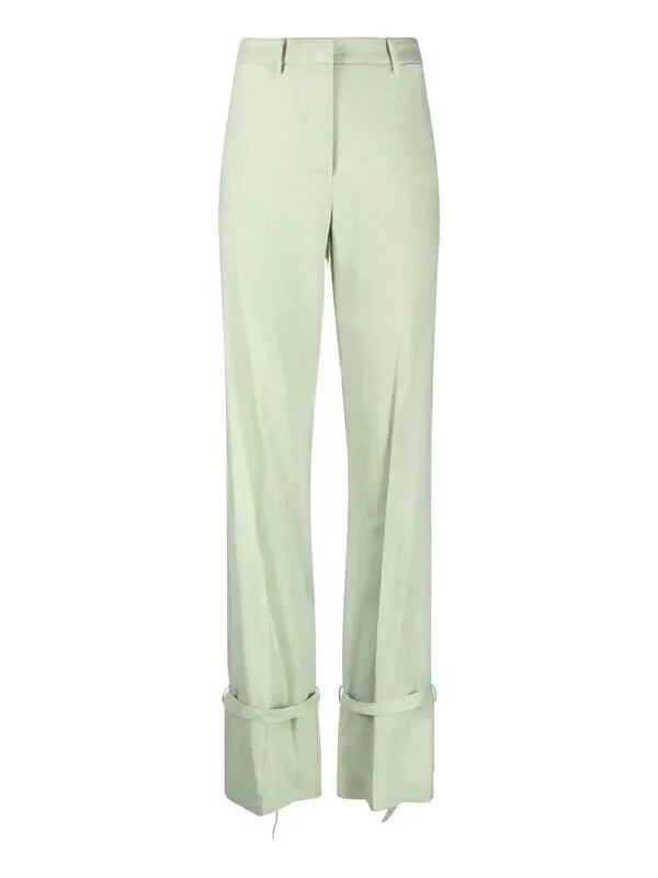 Patrizia Pepe Twill Buckled-ankle Trousers - Green