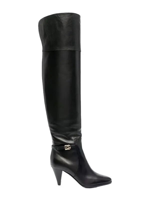 Dolce & Gabbana Dg Buckle Over-the-knee Boots - Black