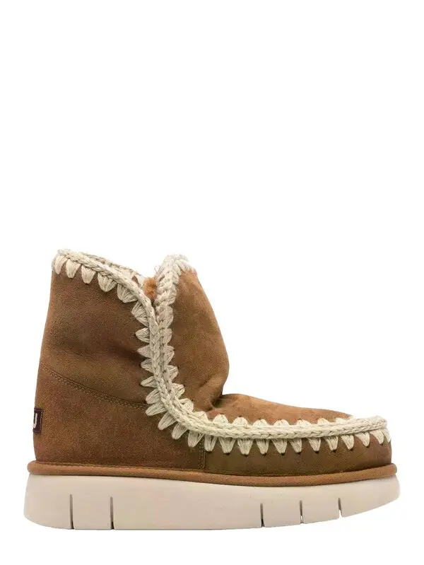 Mou Logo-patch Leather Slip-on Boots - Brown