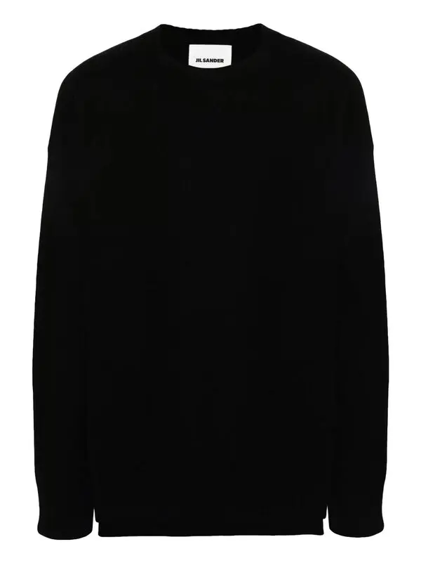 JIL SANDER Side-slit Wool Jumper - Black