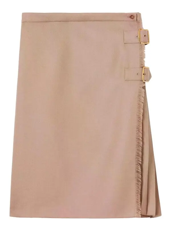 Burberry Pleated Panelled Kilt - Neutrals