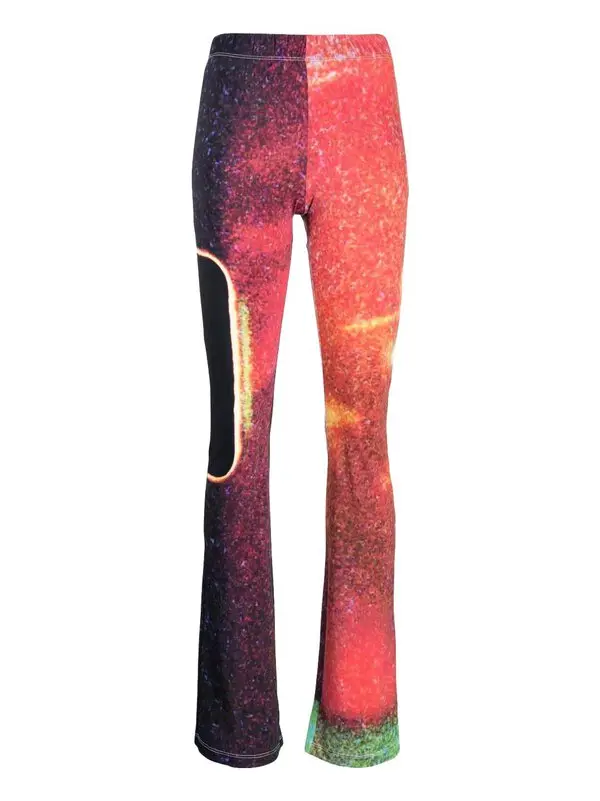 MAISON MARGIELA Abstract-pattern Print Flared Trousers - Multicolour