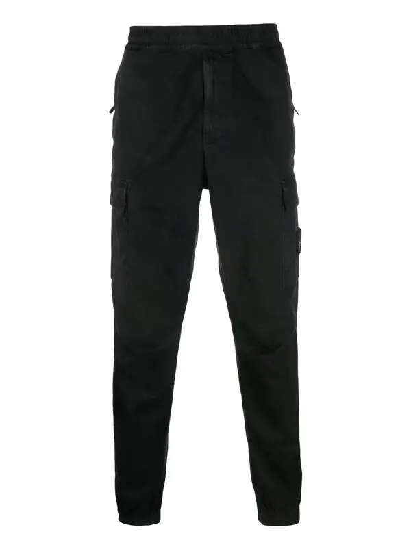 Stone Island Tapered-leg Cargo Trousers - Black
