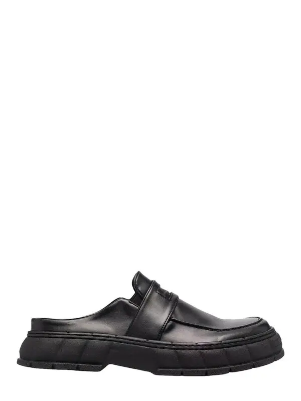 VIRON Backless Chunky-sole Loafers - Black