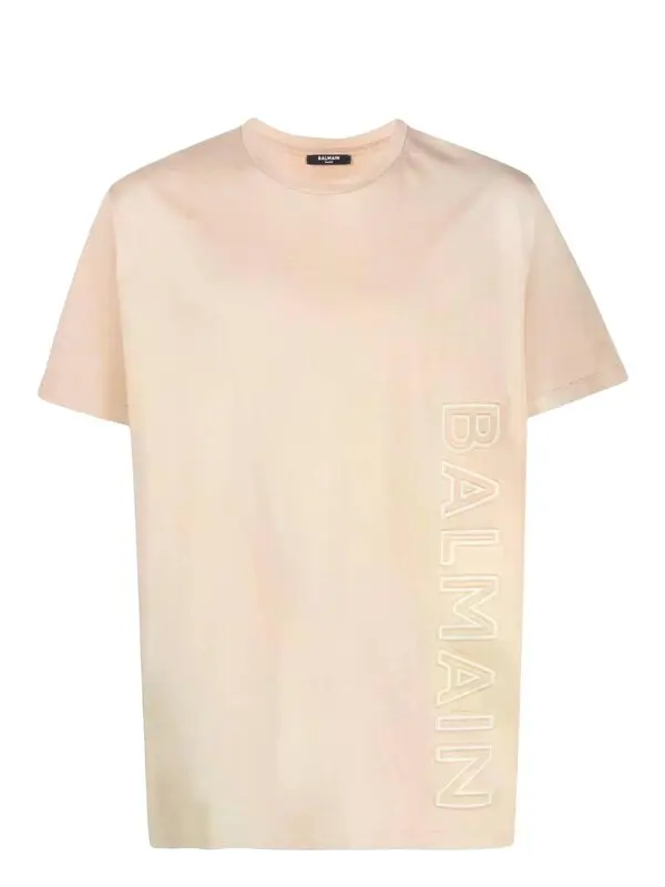 Balmain Logo-embossed Cotton T-shirt - Neutrals