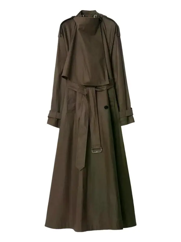 Burberry Gabardine Trench Coat - Green