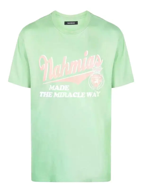 NAHMIAS Logo-print Cotton T-shirt - Green