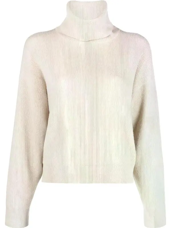 Brunello Cucinelli Ribbed-knit Wool-blend Jumper - Neutrals