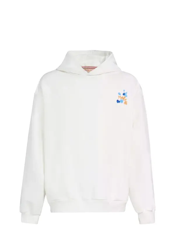 Marni Logo-print Cotton Hoodie - White