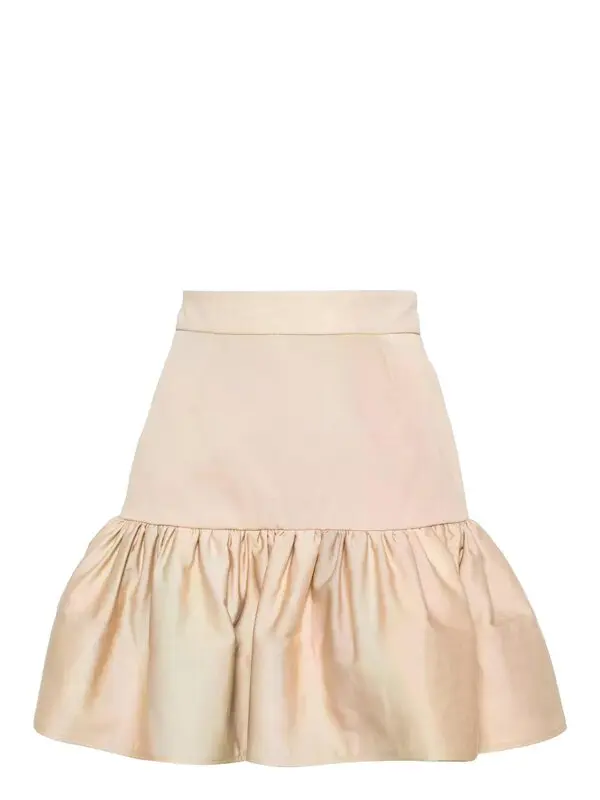 PATOU Ruffled Cotton Miniskirt - Neutrals