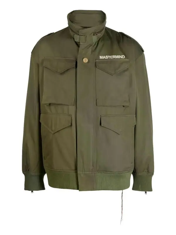 MASTERMIND WORLD Logo-print Zip-detail Jacket - Green