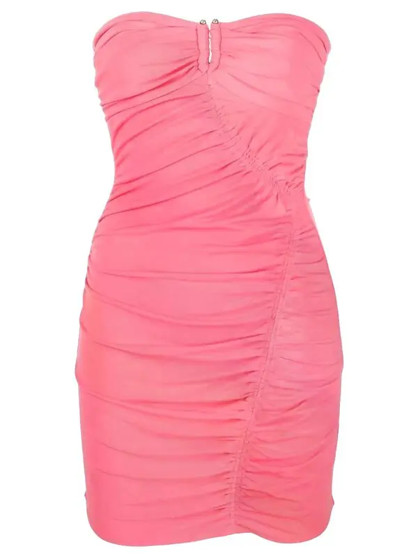 SELF-PORTRAIT Ruched Strapless Dress - Pink