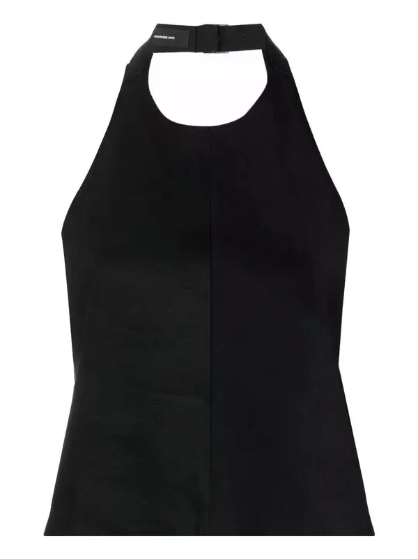 Wardrobe.NYC Halterneck Wool Top - Black