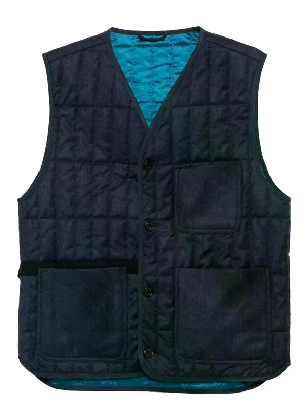 Paul Smith Flannel Quilted Gilet - Blue