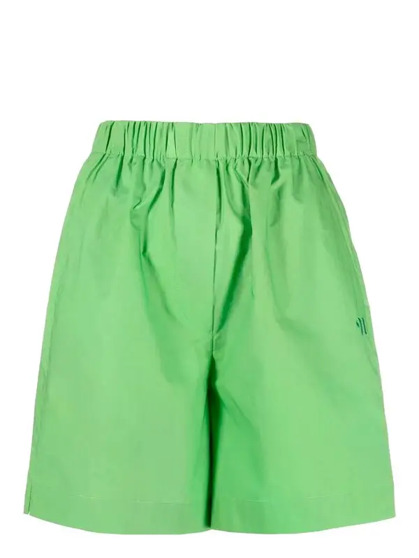 Nanushka Elasticated-waistband Cotton Shorts - Green