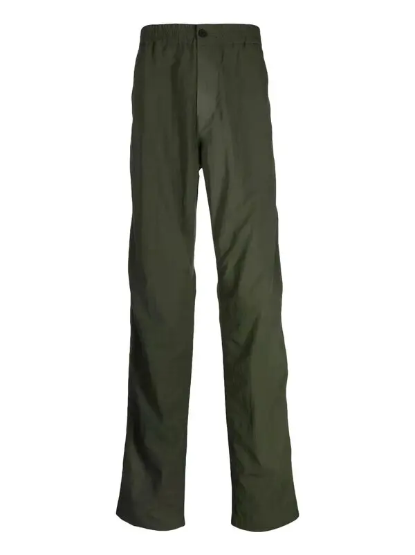 Maison Kitsuné Elasticated-waistband Straight-leg Trousers - Green