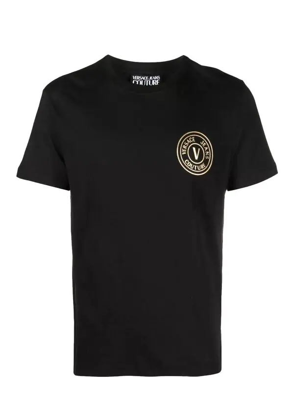 Versace Logo-print Short-sleeved T-shirt - Black