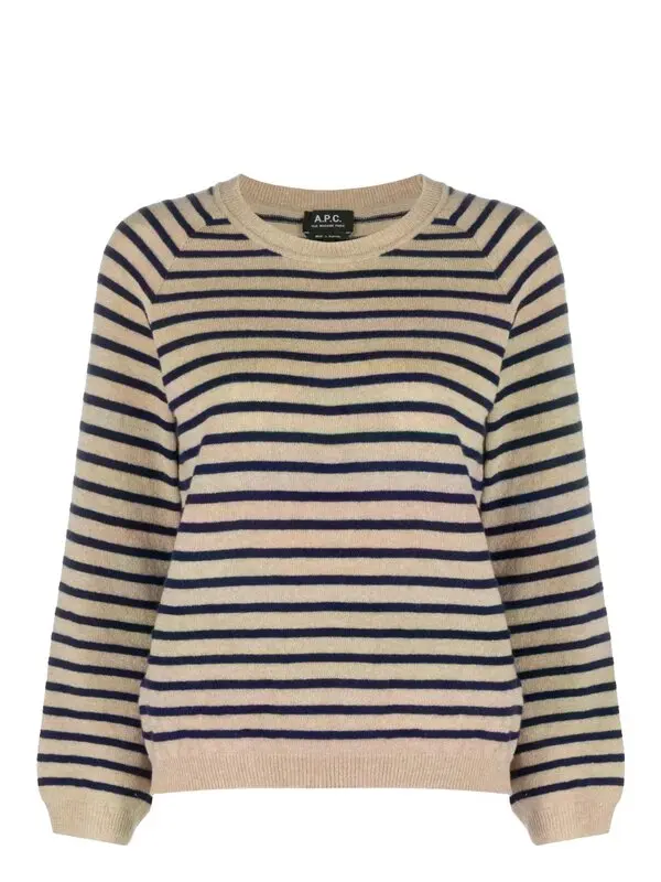 A.p.c. Lilas Striped Wool Jumper - Neutrals
