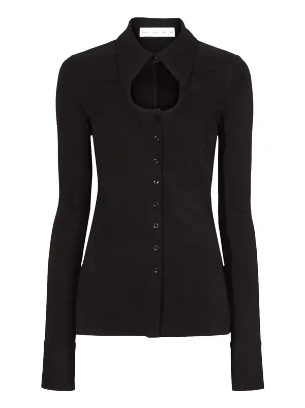 Proenza Schouler White Label Cut-out Detail Shirt - Black
