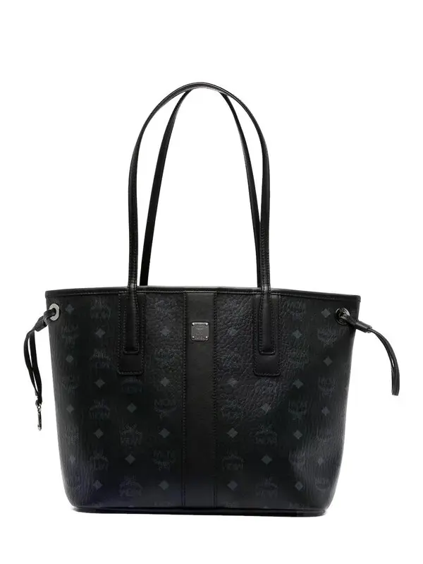 Mcm Liz Tote Bag With Monogram Pattern - Black