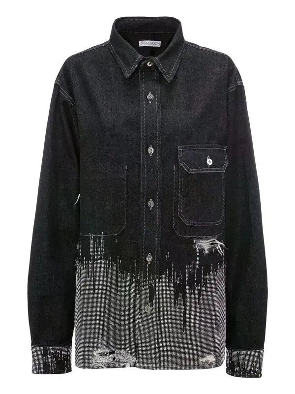 JW Anderson Studded Denim Shirt - Grey