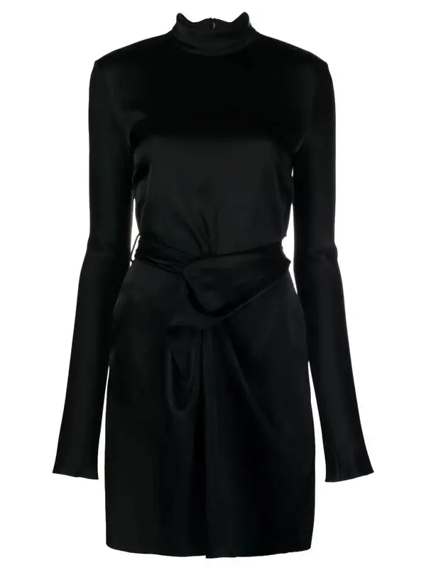 Nanushka Charon Twisted Satin Dress - Black