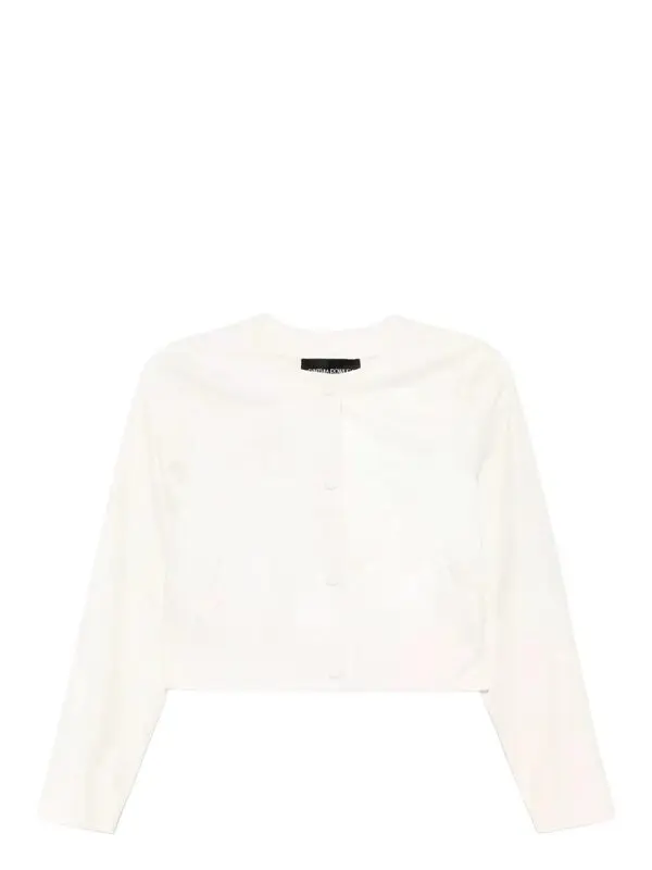 Cynthia Rowley Downtown Cropped Leather Jacket - Neutrals