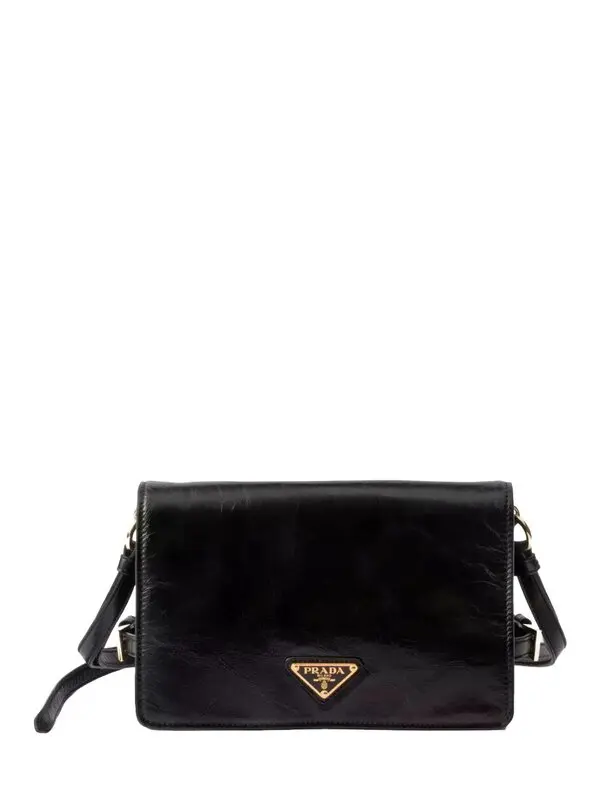 Prada Mini Leather Shoulder Bag - Black