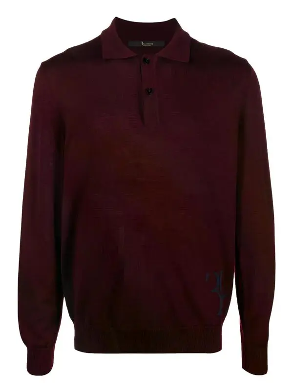 BILLIONAIRE Merino-blend Polo Jumper - Red