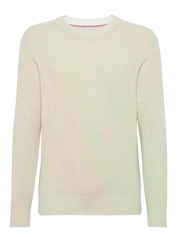 Brunello Cucinelli Crew-neck Ribbed-knit Jumper - Neutrals