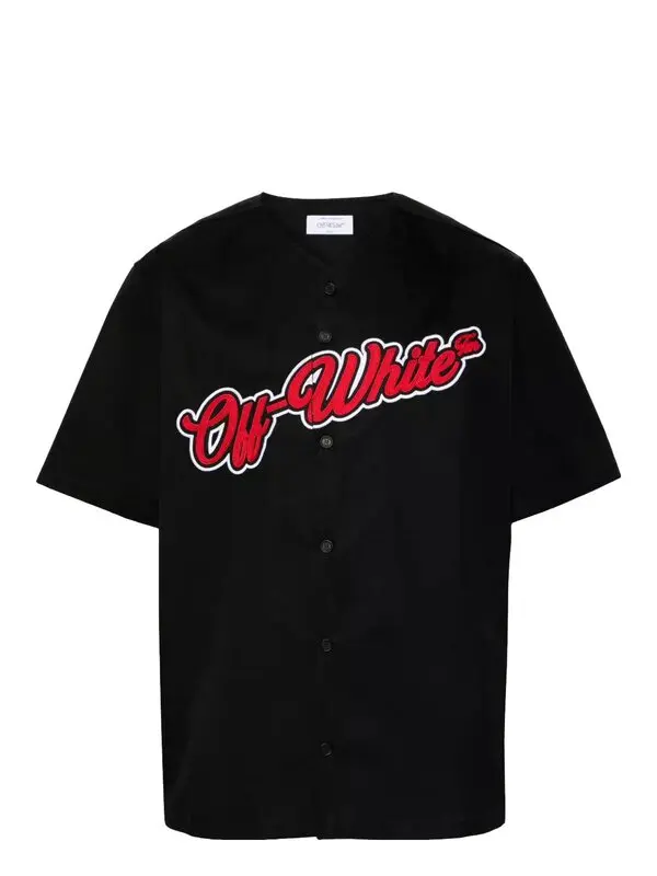 Off-White Logo-embroidered Cotton Shirt - Black