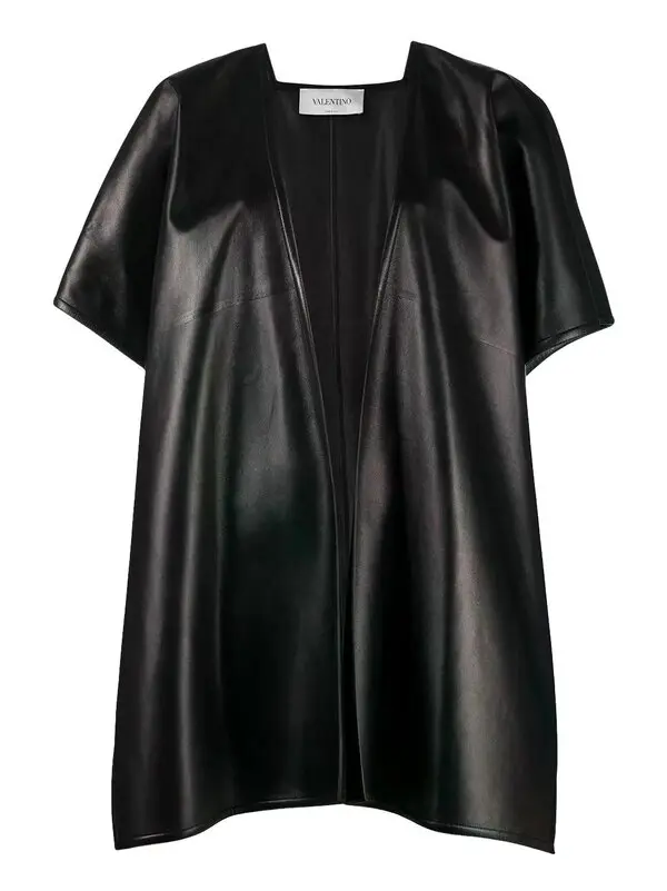 Valentino Garavani Draped Lambskin Cape - Black