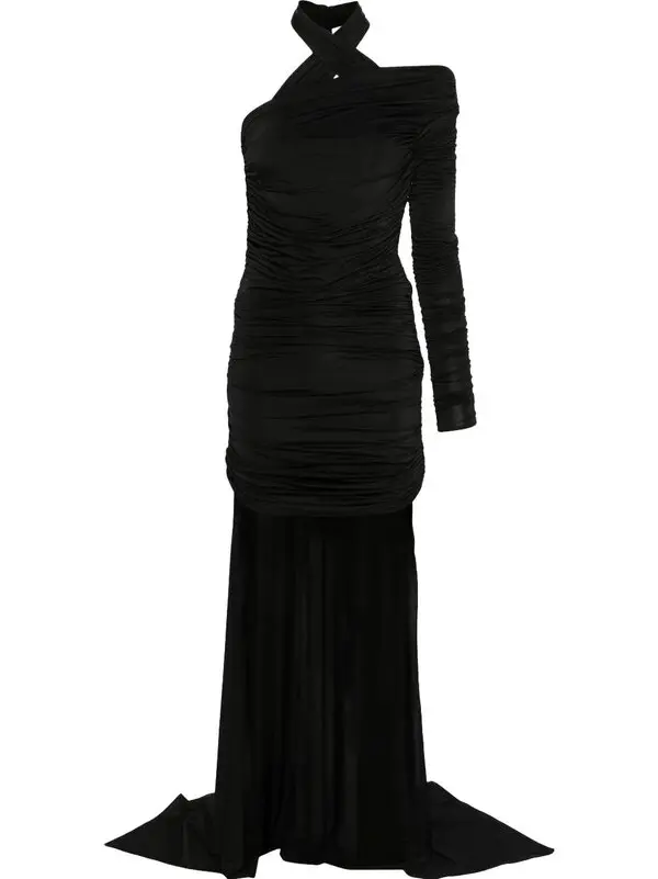 Giuseppe Di Morabito Asymmetric Draped Mini Dress - Black