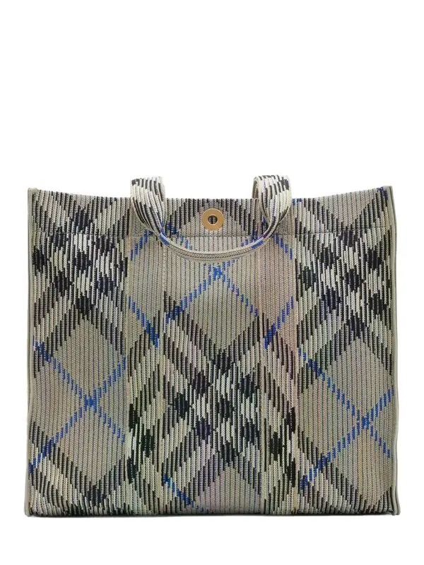 Burberry Check Knitted Tote Bag - Neutrals