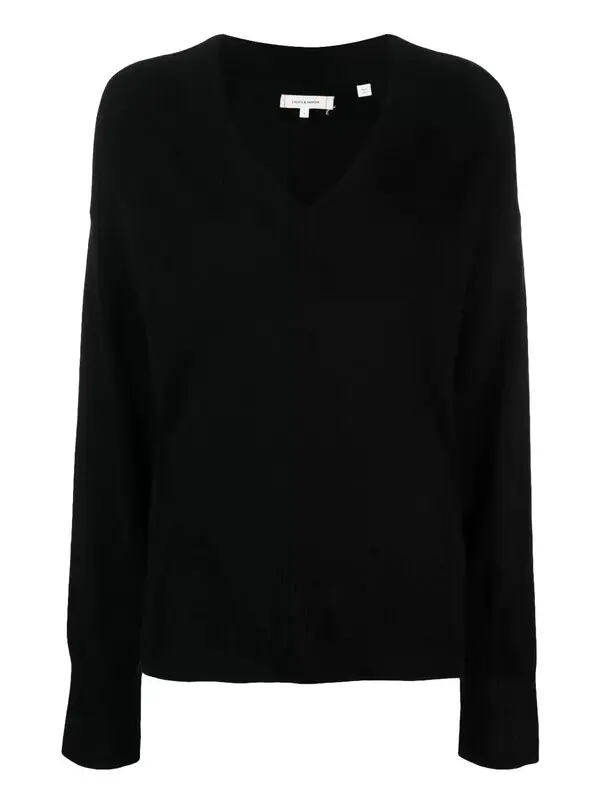 Chinti & Parker V-neck Knitted Jumper - Black