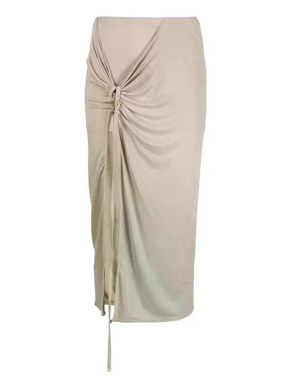 Jacquemus La Jupe Pareo Croissant Midi Skirt - Grey
