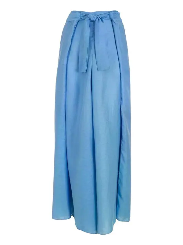 AMIR SLAMA Box-pleat Palazzo Pants - Blue