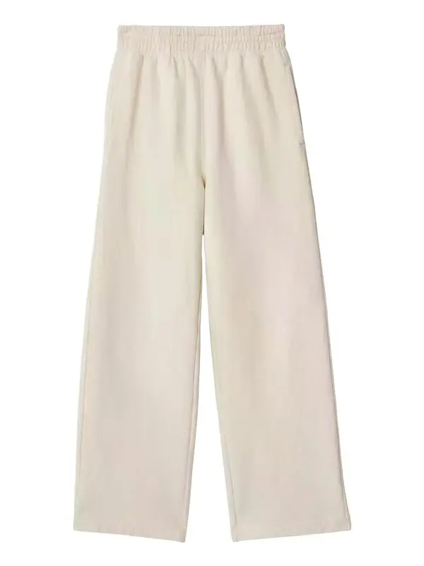 Burberry Logo-embroidered Cotton Track Pants - Neutrals