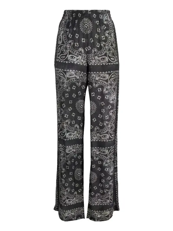 GOLDEN GOOSE Paisley-print Wide-leg Trousers - Grey