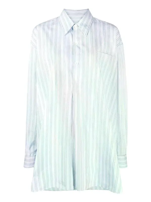 Our Legacy Striped Oversized Long-sleeve Shirt - Blue