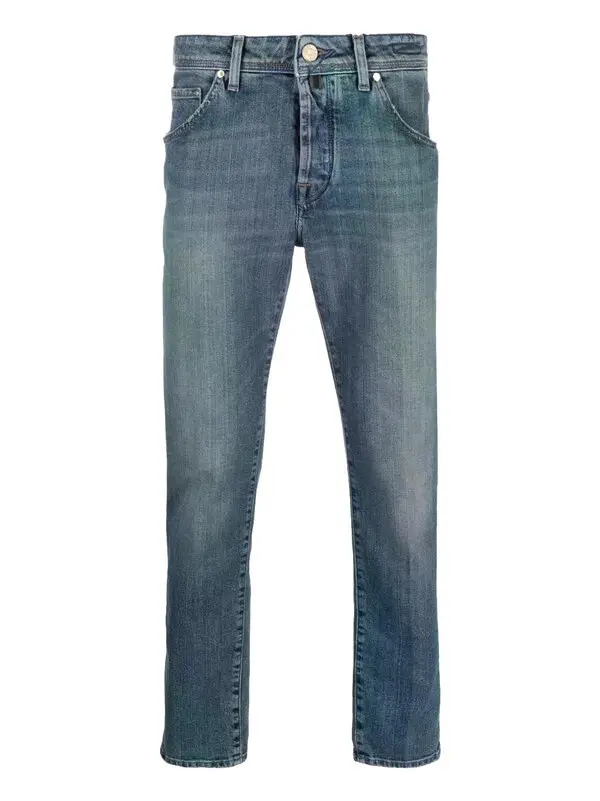 Jacob Cohen Scott Low-rise Tapered Jeans - Blue