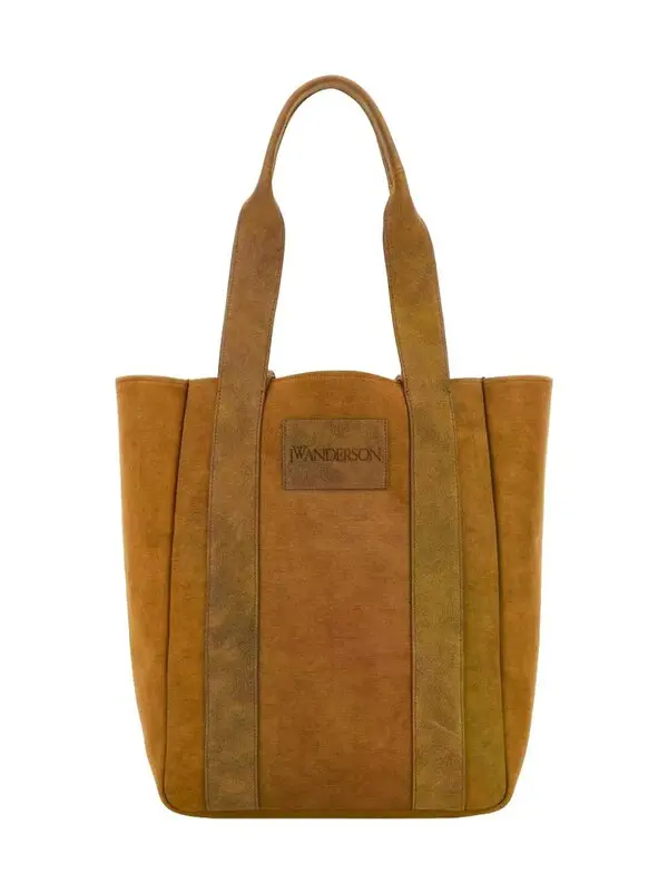 JW Anderson Logo-patch Two-tone Canvas Tote Bag - Brown