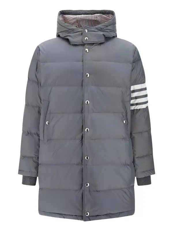 Thom Browne 4-bar Down Hooded Coat - Grey
