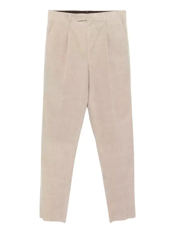 Zegna Corduroy Cotton-cashmere Trousers - Neutrals