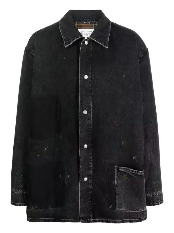 MAISON MARGIELA Single-breasted Denim Coat - Black